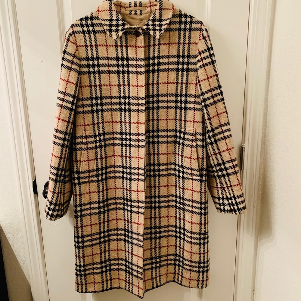 Rare Burberry Iconic Nova Check Wool Coat - Gem